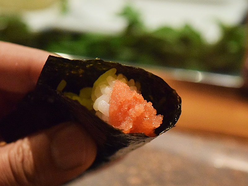 Mori Sushi: Handroll of Seasoned Cod Roe | My Annoying Opinions