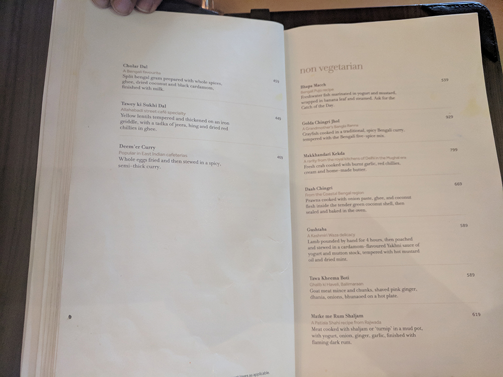 Taftoon, Menu, veg, non-veg mains | My Annoying Opinions