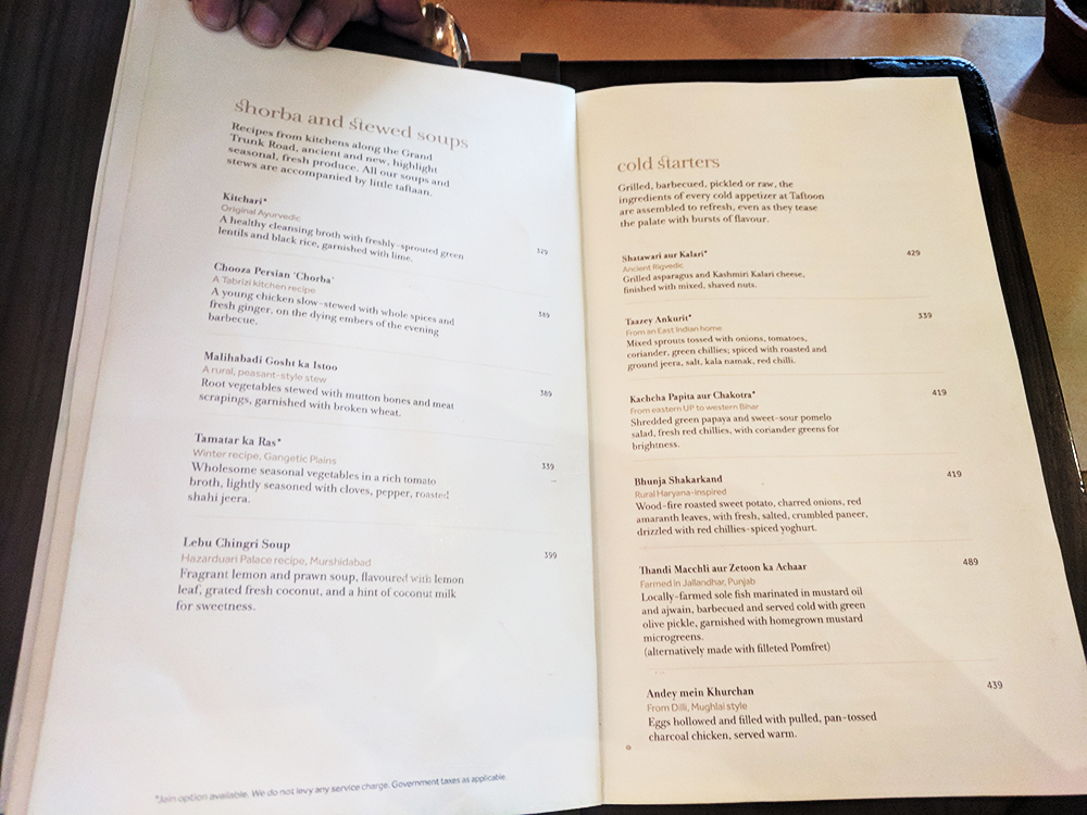 Taftoon, Menu, Soups, Cold Starters | My Annoying Opinions