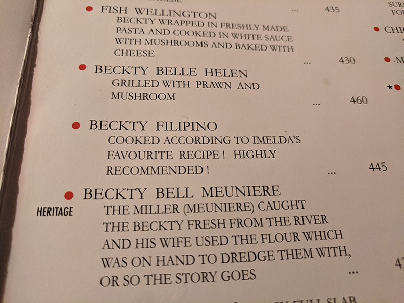 Mocambo, Menu, Beckty! | My Annoying Opinions