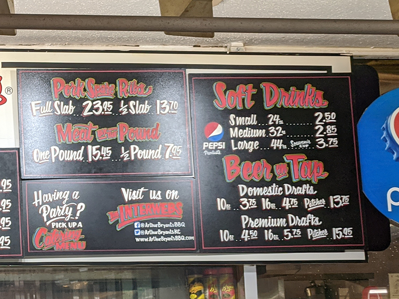 Arthur Bryant’s, Menu, Meat, Drinks | My Annoying Opinions