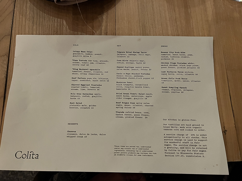 Colita, Menu | My Annoying Opinions