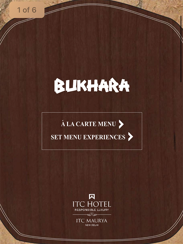 Bukhara, Menu | My Annoying Opinions