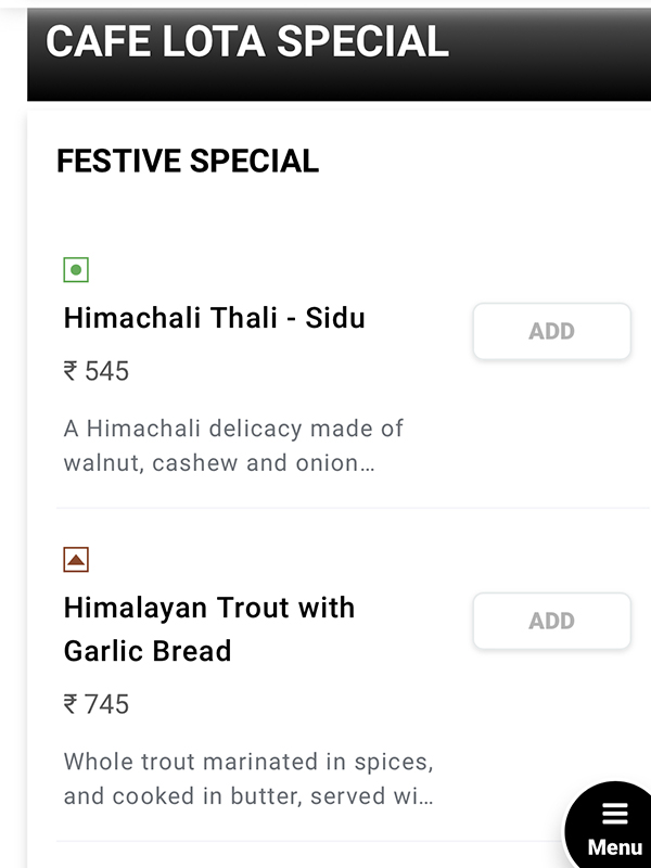 Cafe Lota, Menu, Specials | My Annoying Opinions