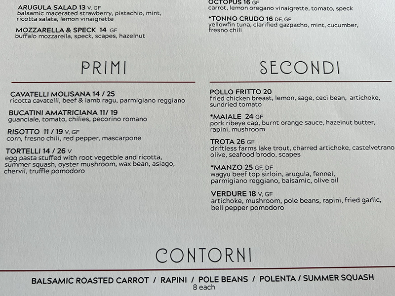 Terzo, Menu, Primi, Secondi | My Annoying Opinions