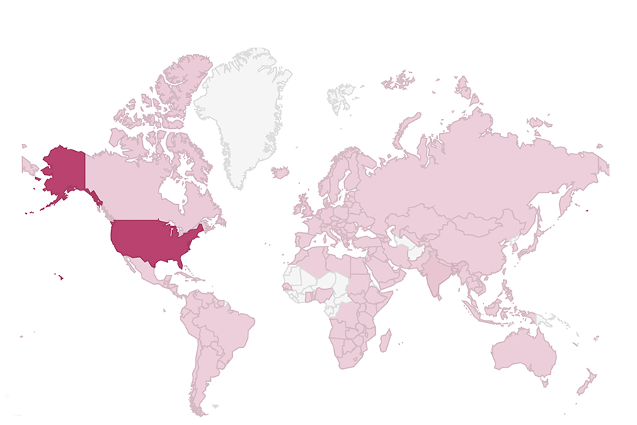 2022 blog readership map | My Annoying Opinions