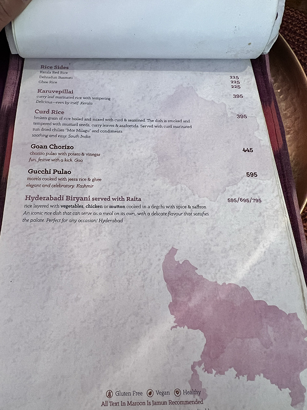 Jamun, Jan ’23, Menu, Rice Sides | My Annoying Opinions