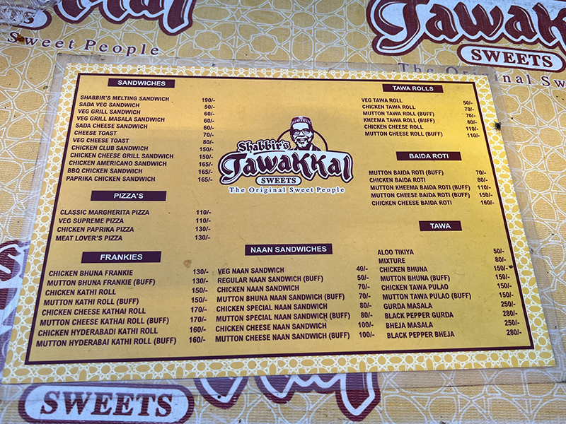 Bombay Casual, Shabbir’s Tawakkal, Menu | My Annoying Opinions