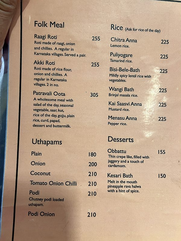 Carnatic Cafe, Menu 6 | My Annoying Opinions