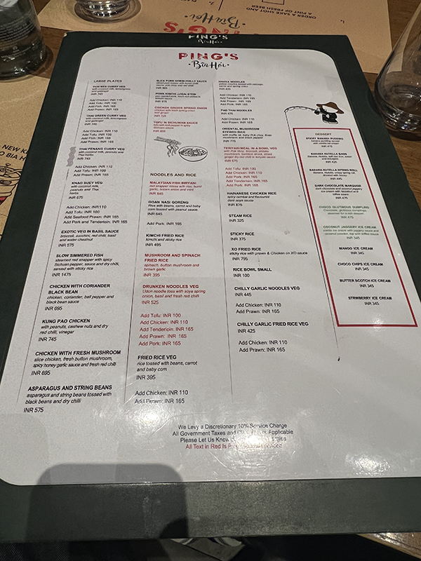 Ping’s Bia Hoi, Menu | My Annoying Opinions