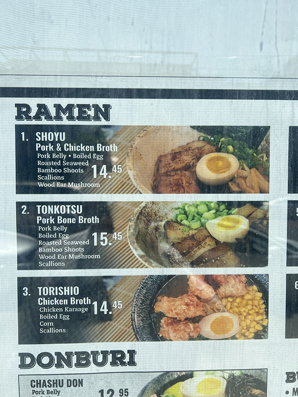 Tenka Ramen, Menu, Ramen 1 | My Annoying Opinions