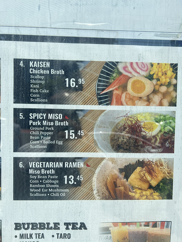 Tenka Ramen, Menu, Ramen 2 | My Annoying Opinions