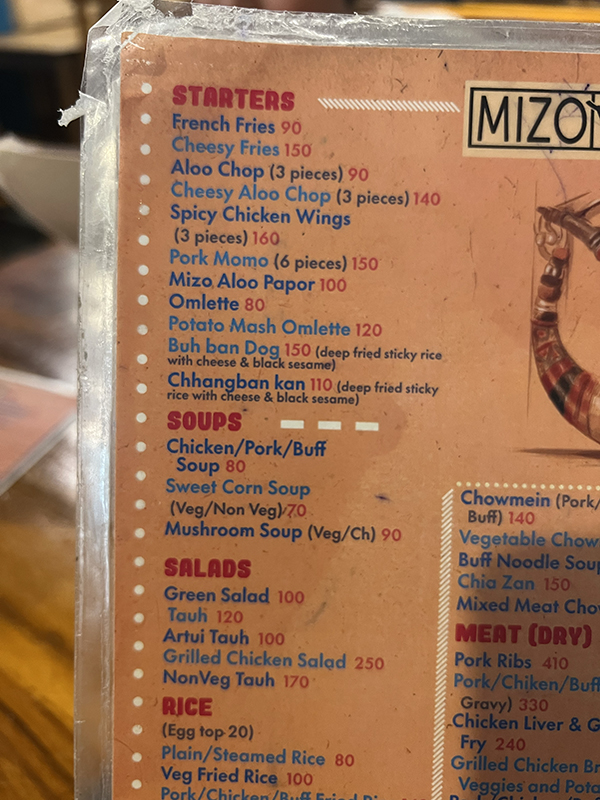 Mizo Diner 2, Menu 1 | My Annoying Opinions